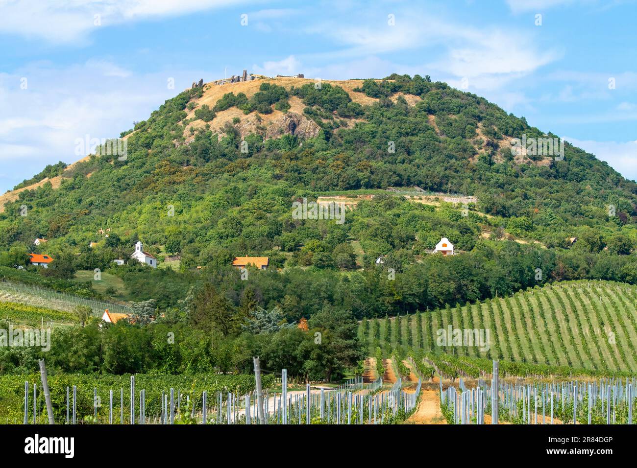 Agricultural landscape from Hungary, the mountain Csobanc Stock Photo ...
