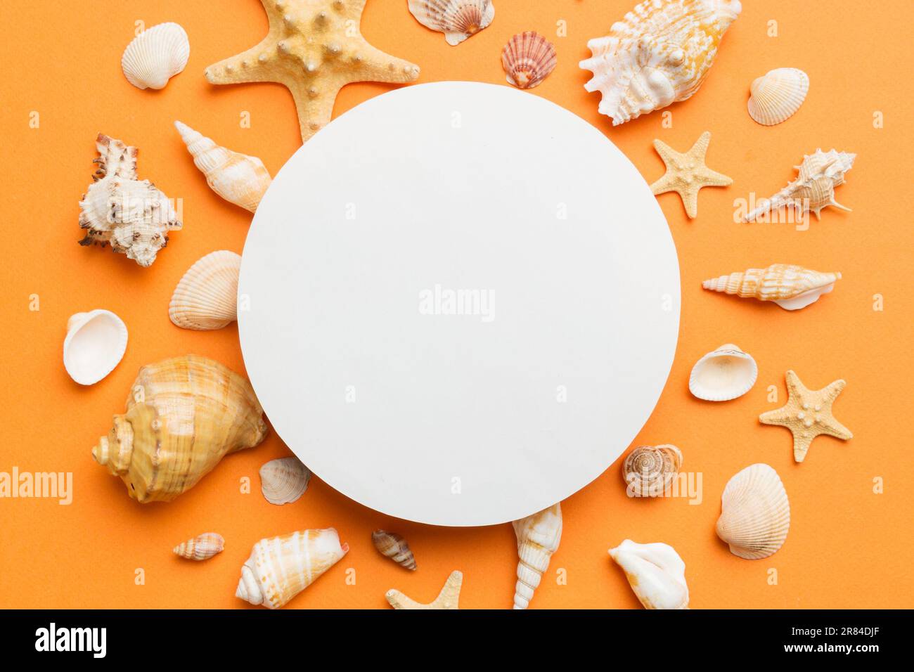 Summer time concept with blank greeting card and blank white paper on ...
