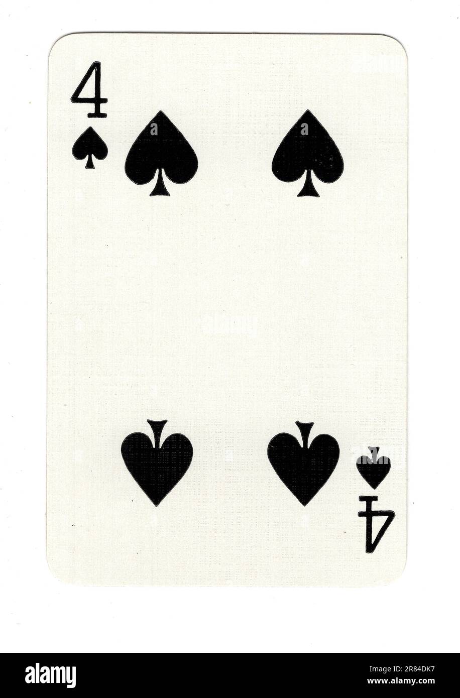 A four of spades vintage playing card on a white background Stock Photo ...