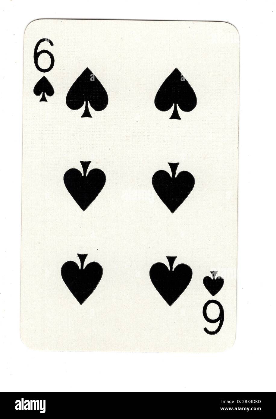 A six of spades vintage playing card on a white background Stock Photo ...