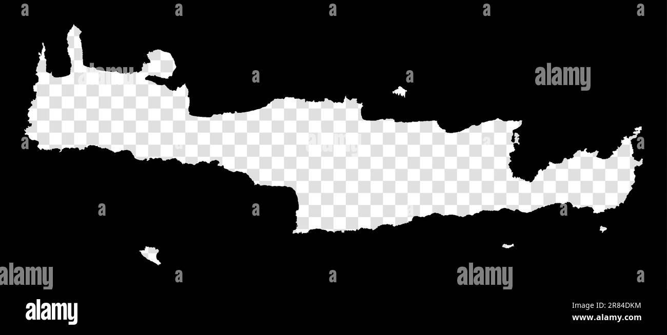Stencil map of Crete. Simple and minimal transparent map of Crete ...