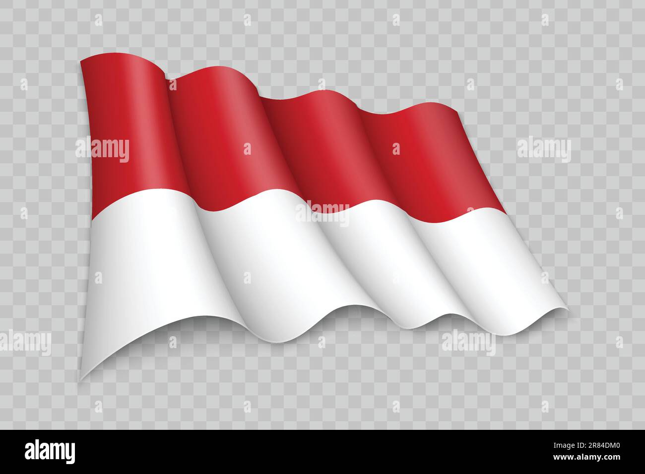 3D Realistic waving Flag of Monaco on transparent background Stock ...