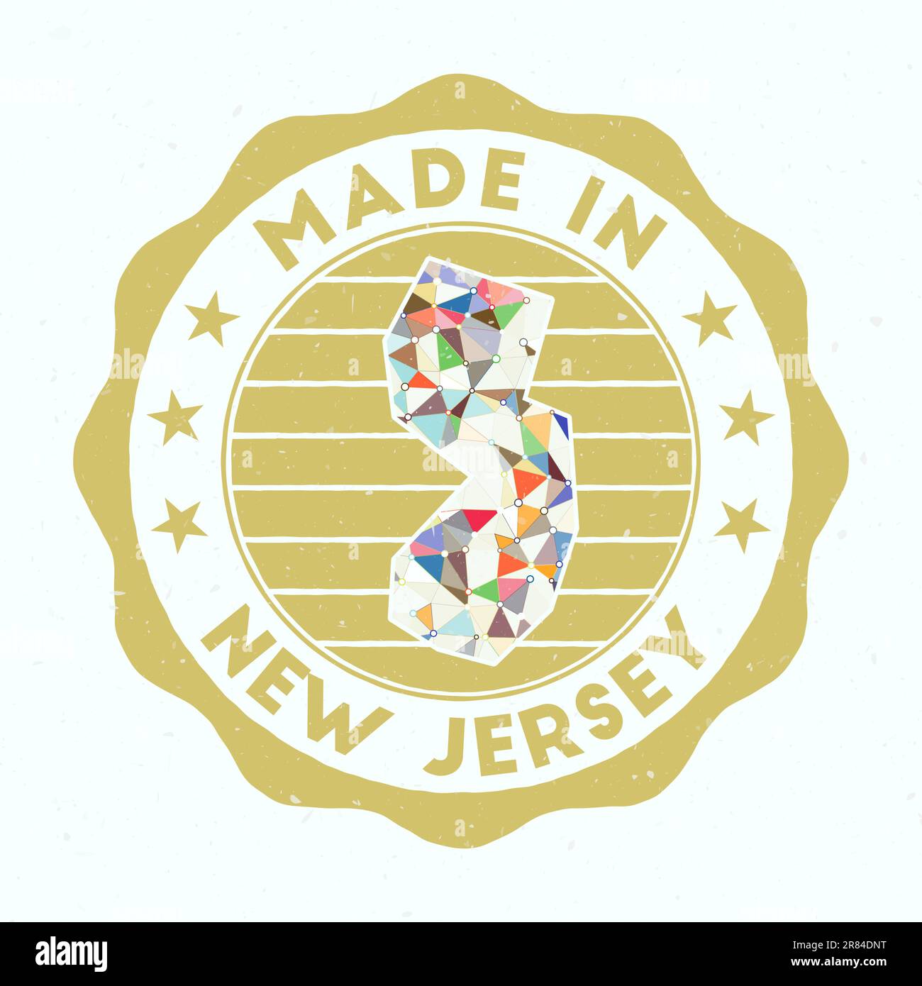 Made In New Jersey. US state round stamp. Seal of New Jersey with ...