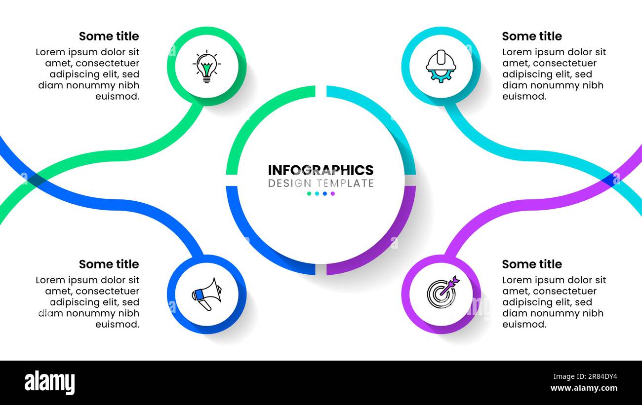 Infographic template with icons and 4 options or steps. Circle. Can be ...