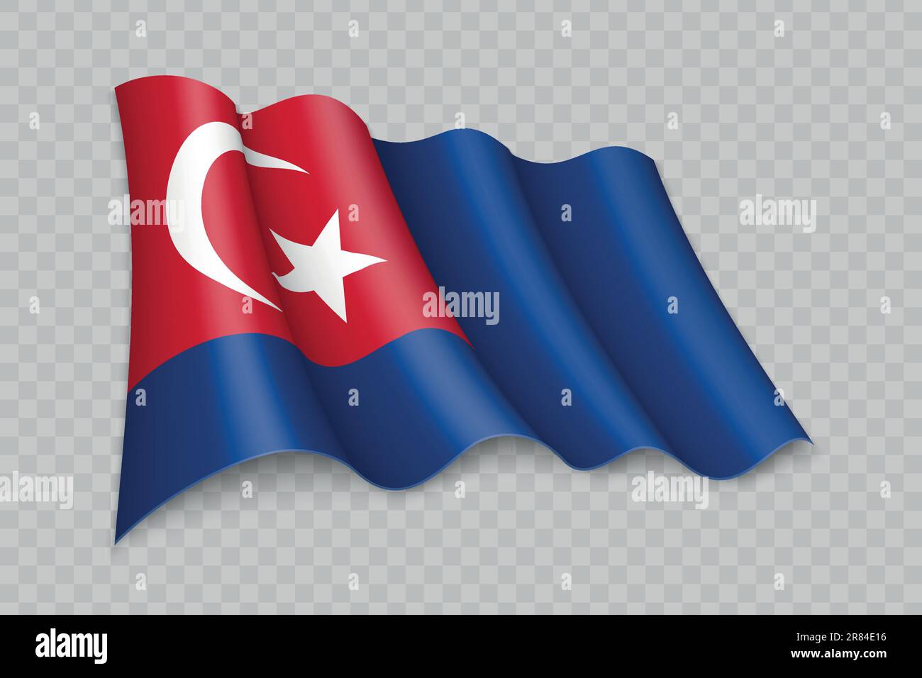 3D Realistic waving Flag of Johor is a state of Malaysia on transparent ...