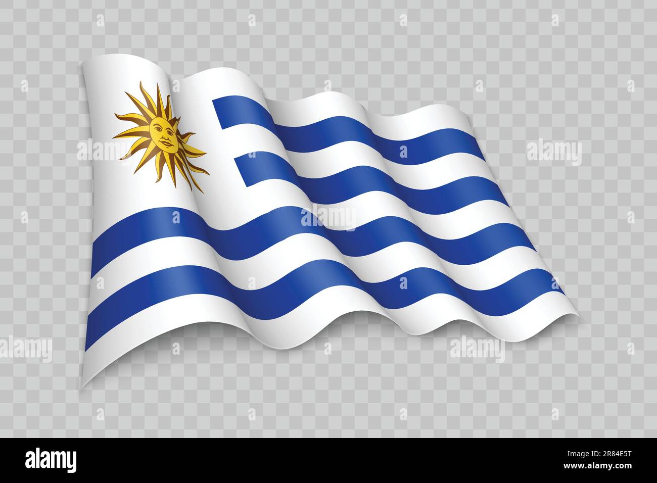 3D Realistic waving Flag of Uruguay on transparent background Stock Vector Image & Art - Alamy