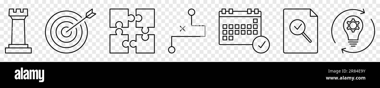 Action line plan icons. Design can use for web and mobile app. Vector ...