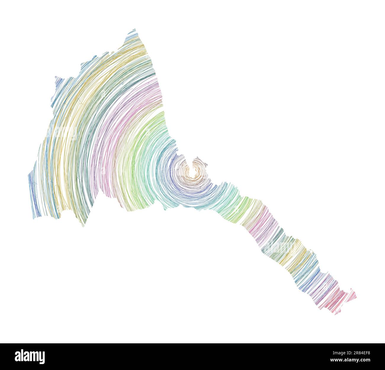 Eritrea Map Filled With Concentric Circles Sketch Style Circles In