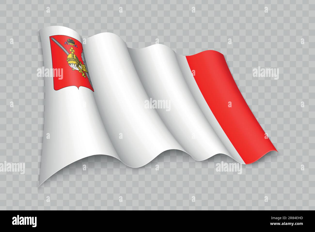 3D Realistic waving Flag of Vologda Oblast is a region of Russia on ...