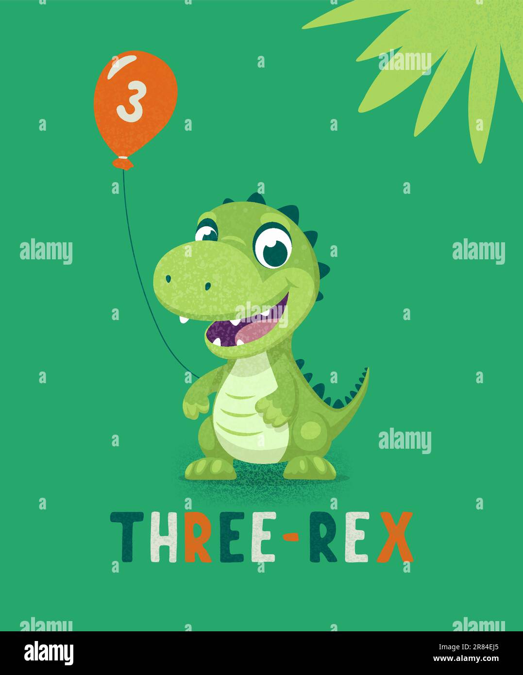 Vector Happy and Smiling Dinosaur. Cartoon Green Dinosaur Tyrannosaurus ...
