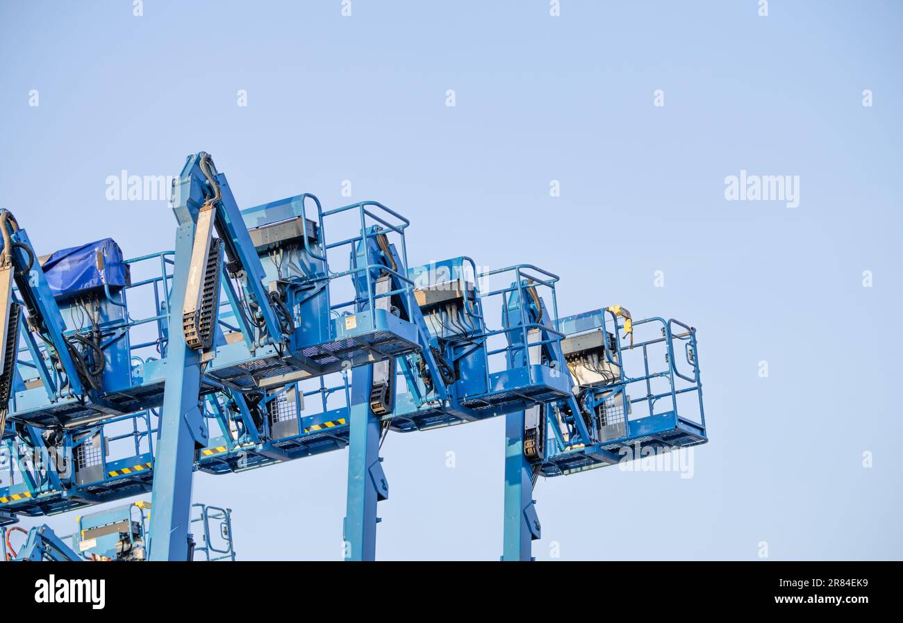 Articulated boom lift. Aerial platform lift. Telescopic boom lift ...