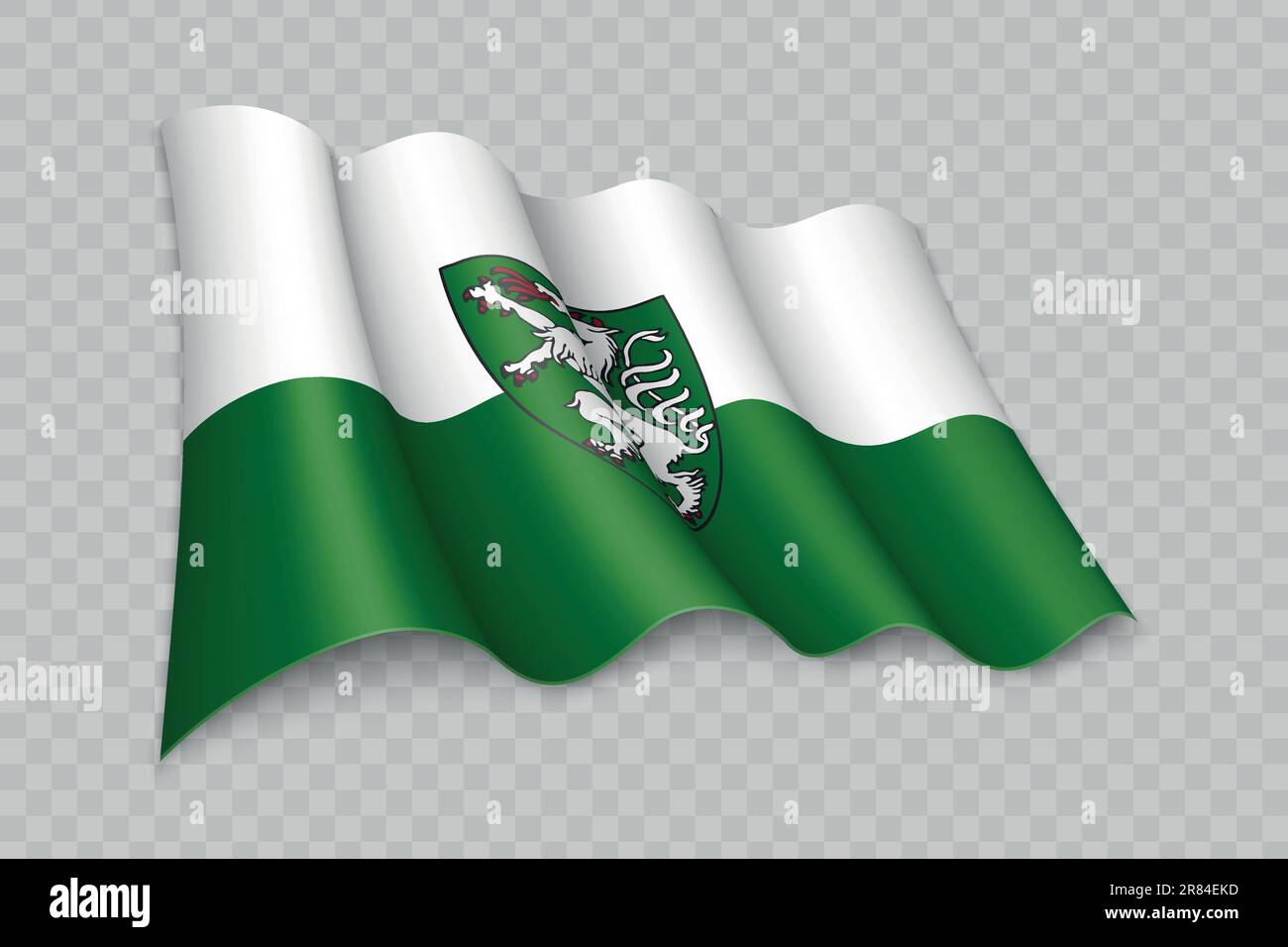 3D Realistic waving Flag of Styria is a state of Austria on transparent ...