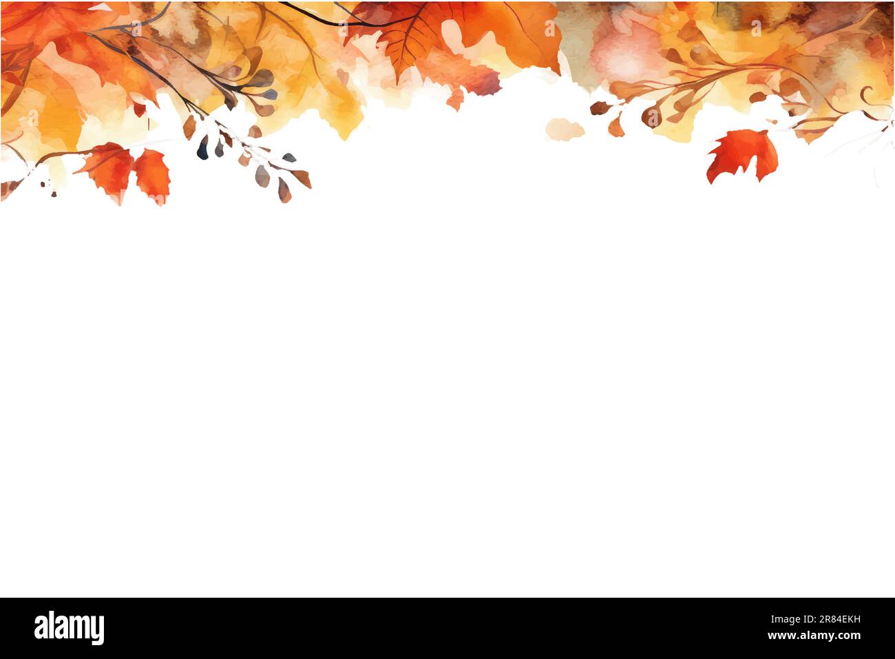 watercolor set vector illustration of autumn theme frame isolate on ...