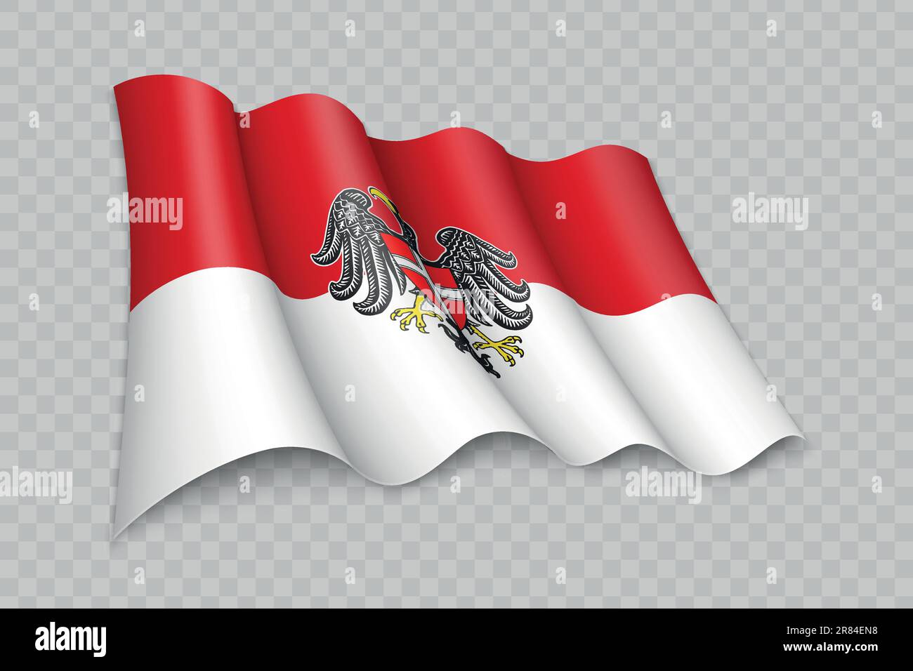 3D Realistic waving Flag of Vienna is a state of Austria on transparent ...