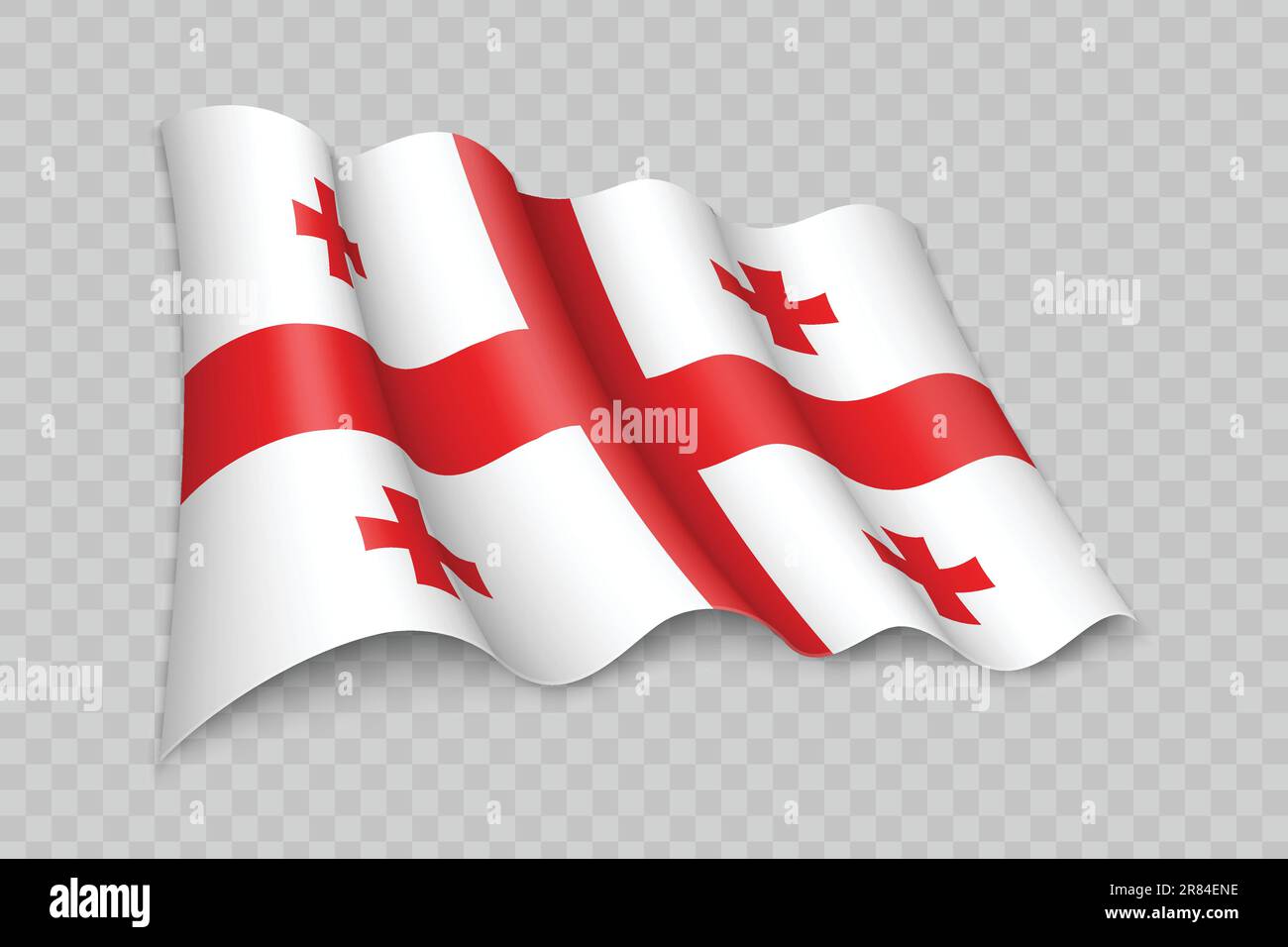 3D Realistic waving Flag of Georgia on transparent background Stock ...