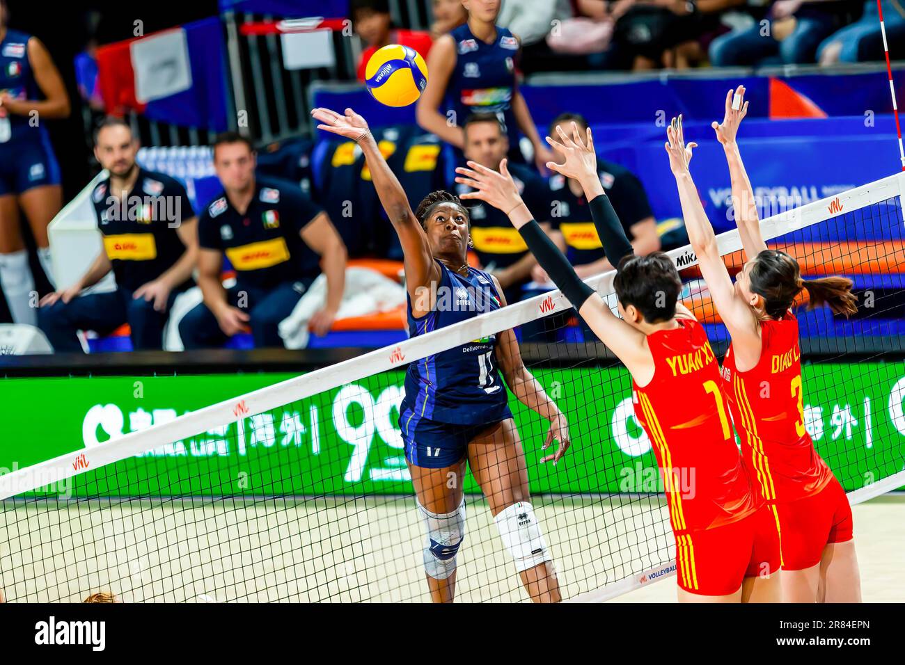 Myriam Fatime Sylla (#17) of Italy seen in action during the ...
