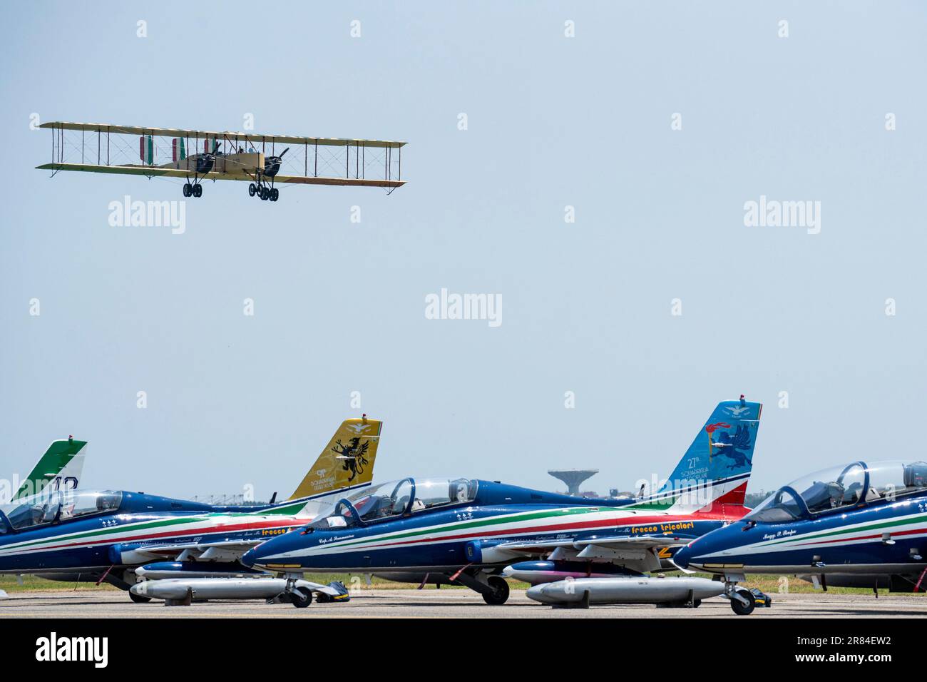 Air Show for the 100th anniversary of the Italian Air Force with the ...