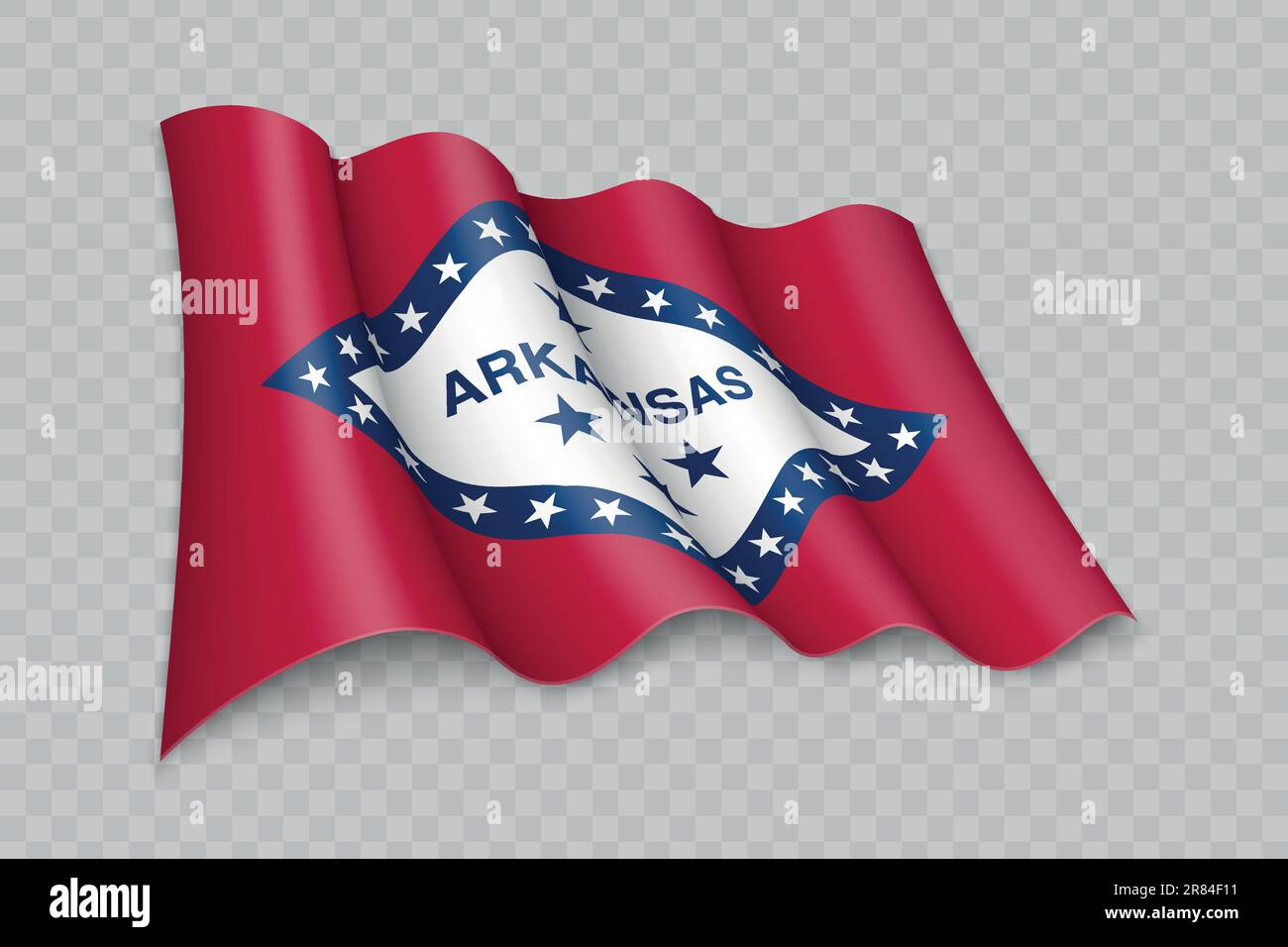 3D Realistic waving Flag of Arkansas is a state of United States on ...