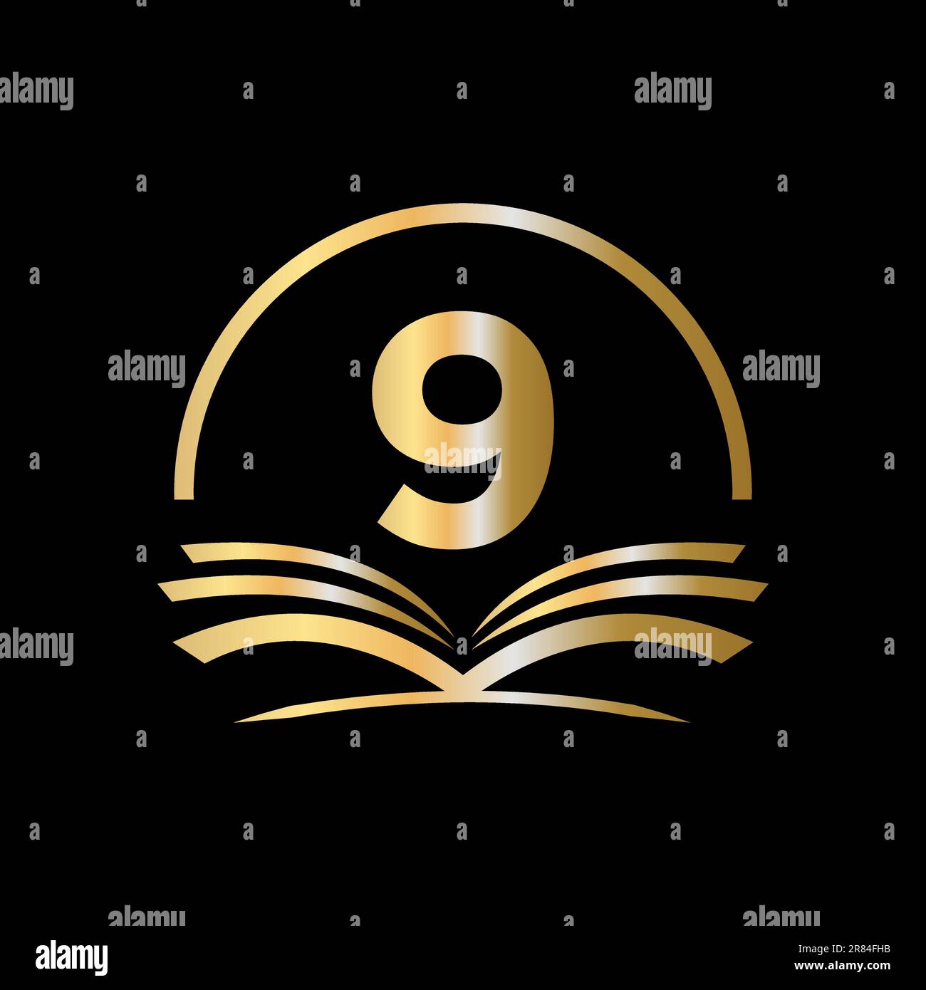 Initial Letter 9 Education Logo Book Concept. University, Academy ...