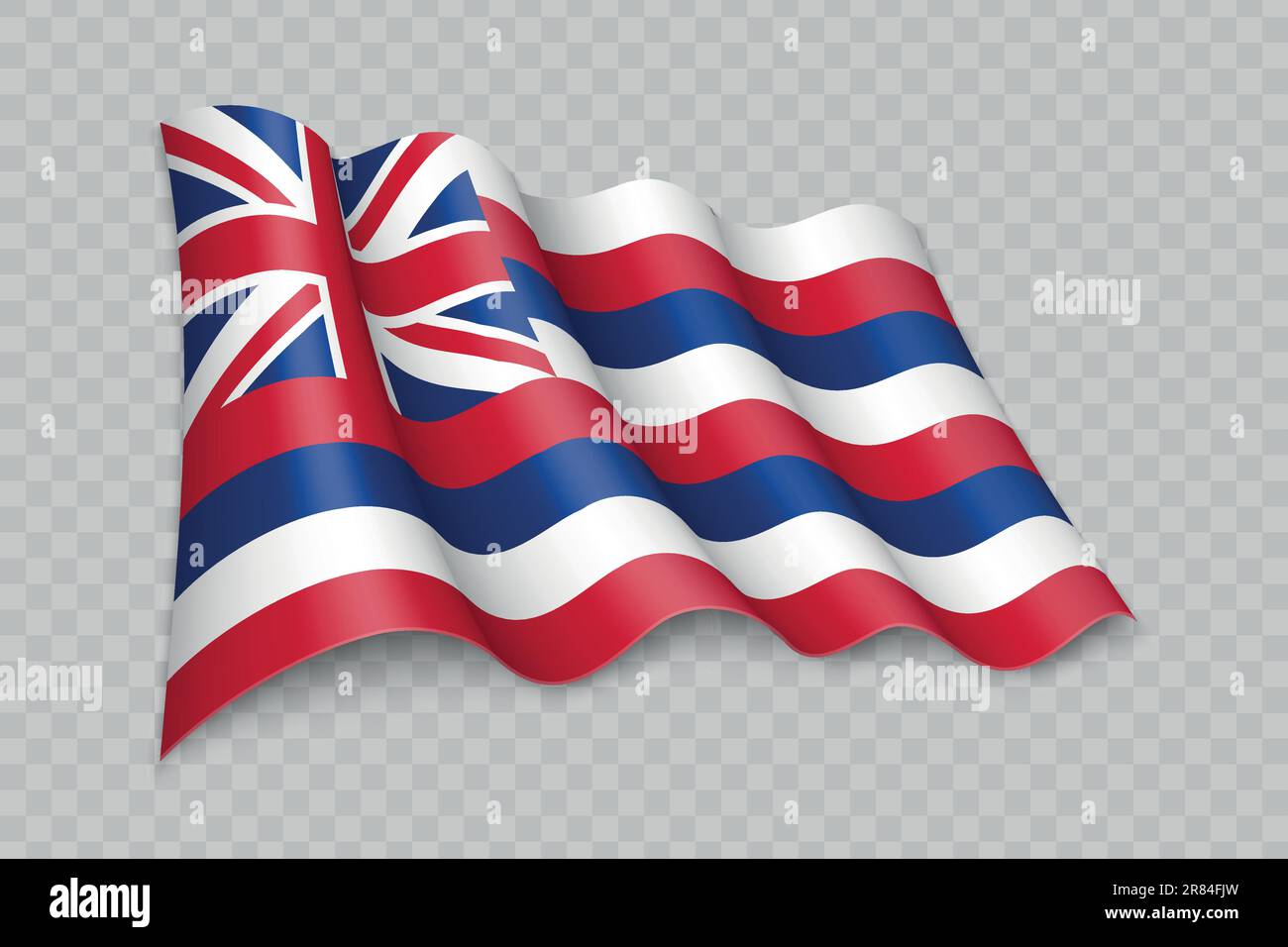 3D Realistic waving Flag of Hawaii is a state of United States on ...