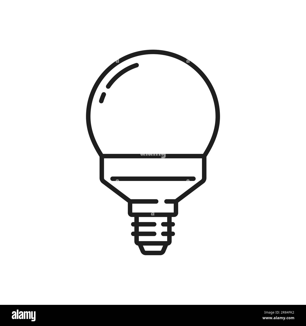 Globe light bulb and LED lamp outline icon. Eco lightbulb, electricity ...