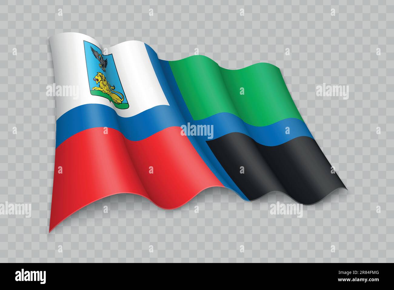 3D Realistic waving Flag of Belgorod Oblast is a region of Russia on ...