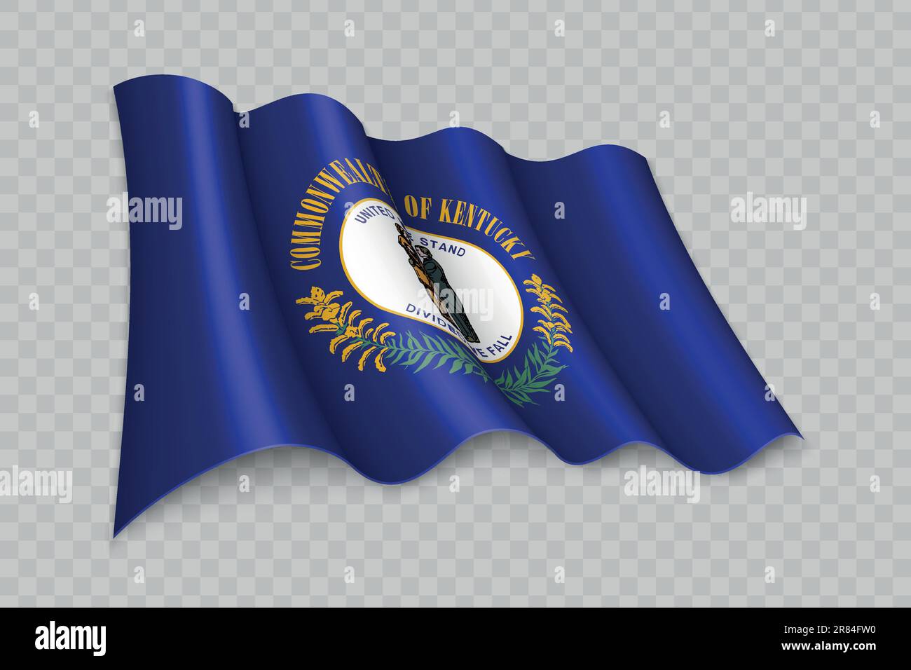 3D Realistic waving Flag of Kentucky is a state of United States on ...