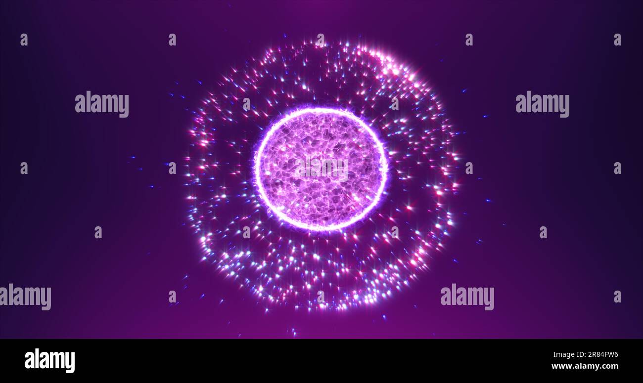 Abstract purple round sphere energy molecule from futuristic high-tech ...