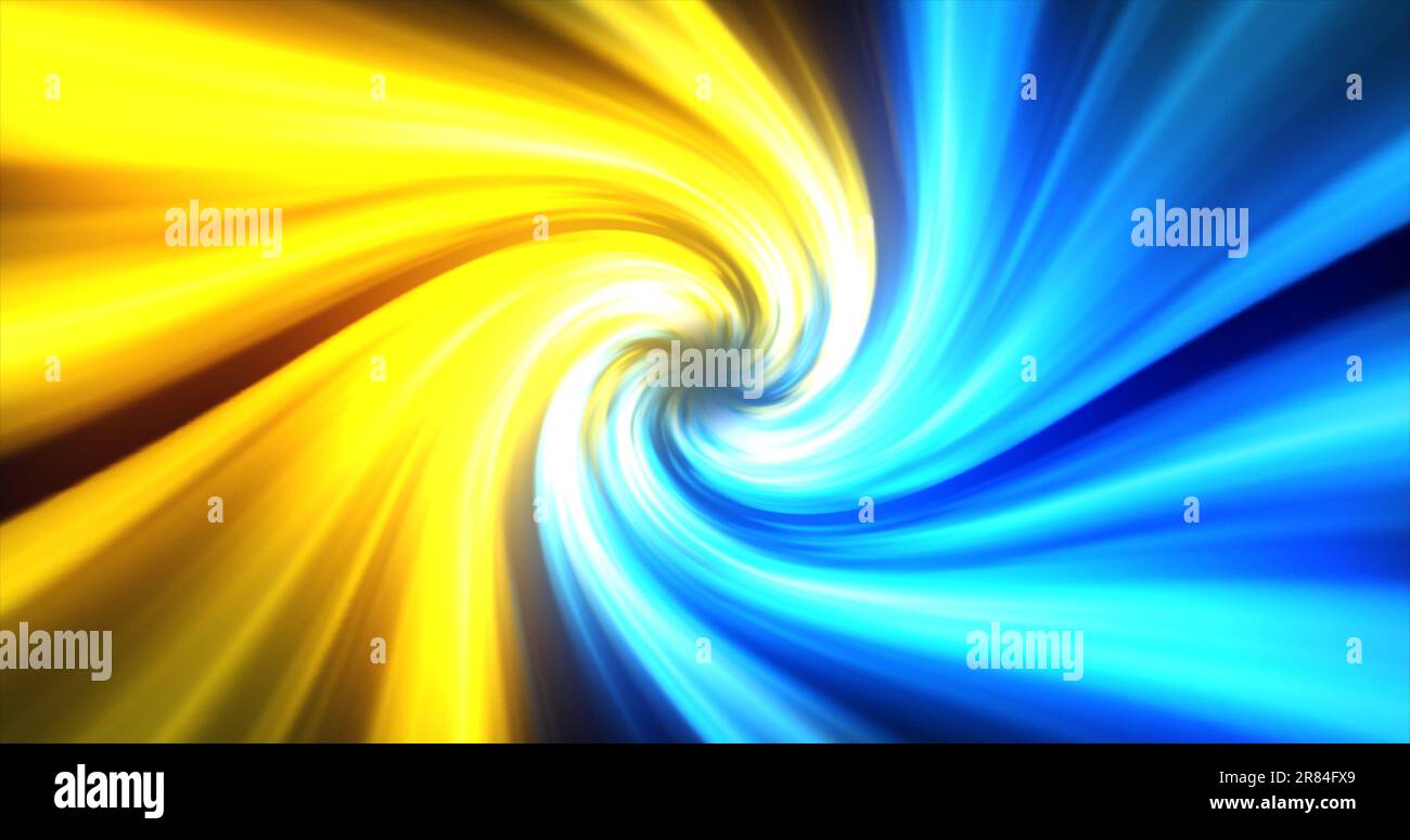 Abstract yellow blue swirl twisted abstract tunnel from lines background Stock Photo - Alamy