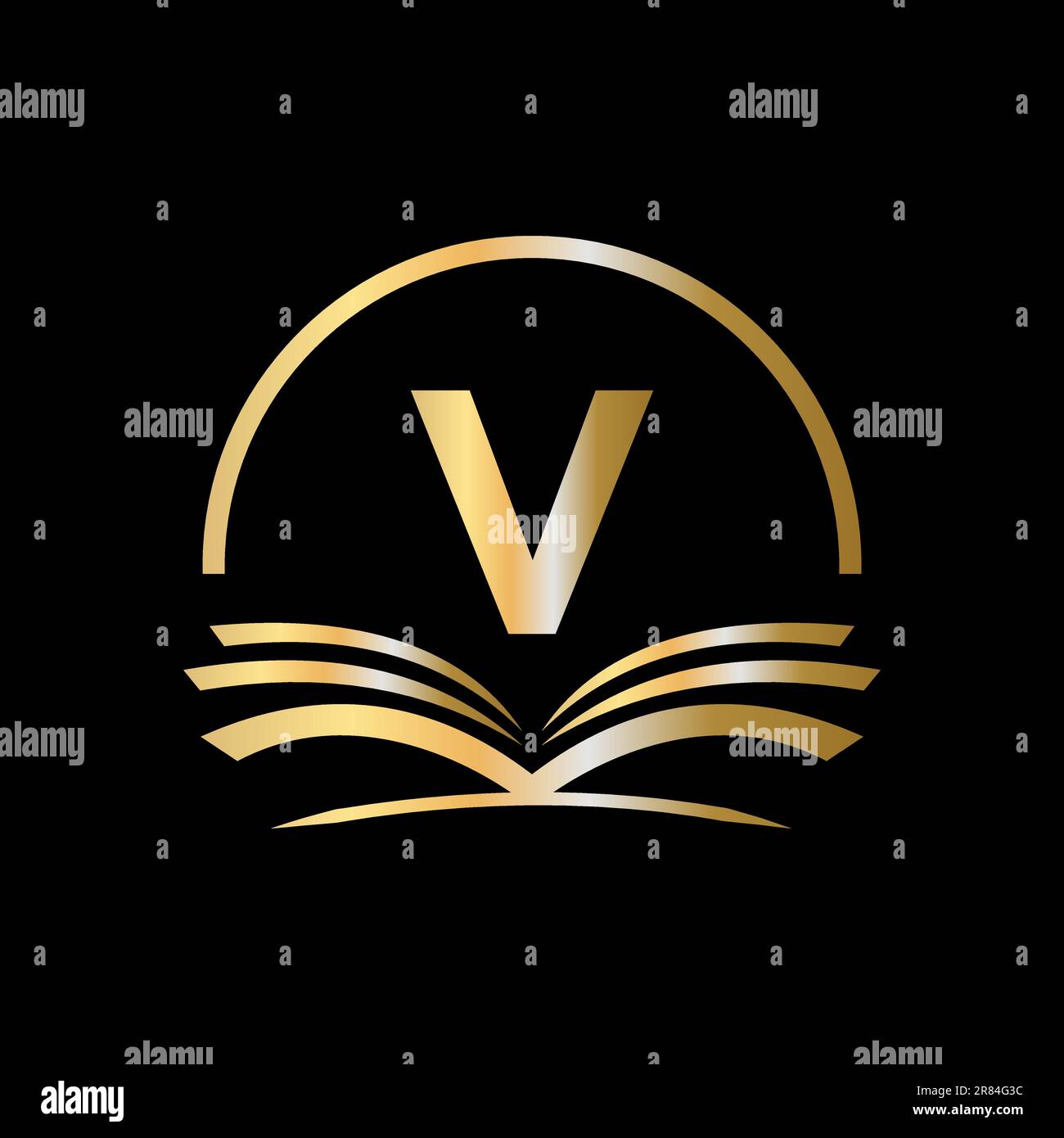 Initial Letter V Education Logo Book Concept. University, Academy ...