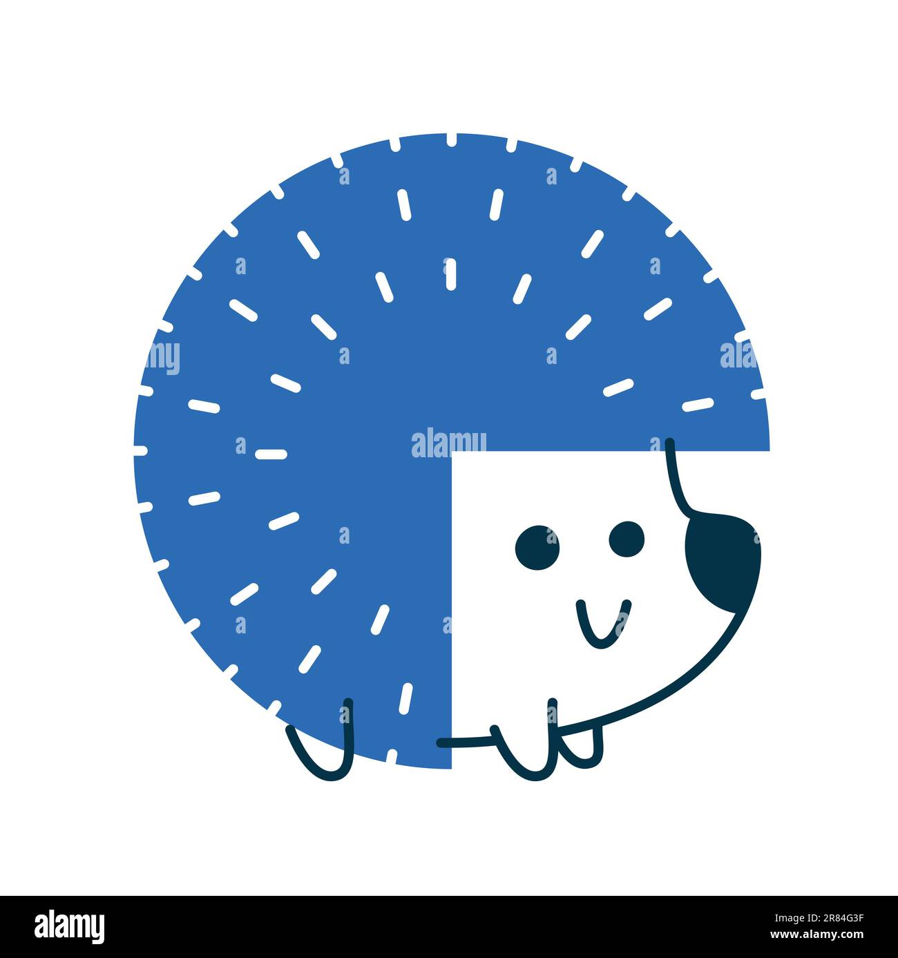 Hedgehog cute cartoon animal funny maths shape. Vector math character ...