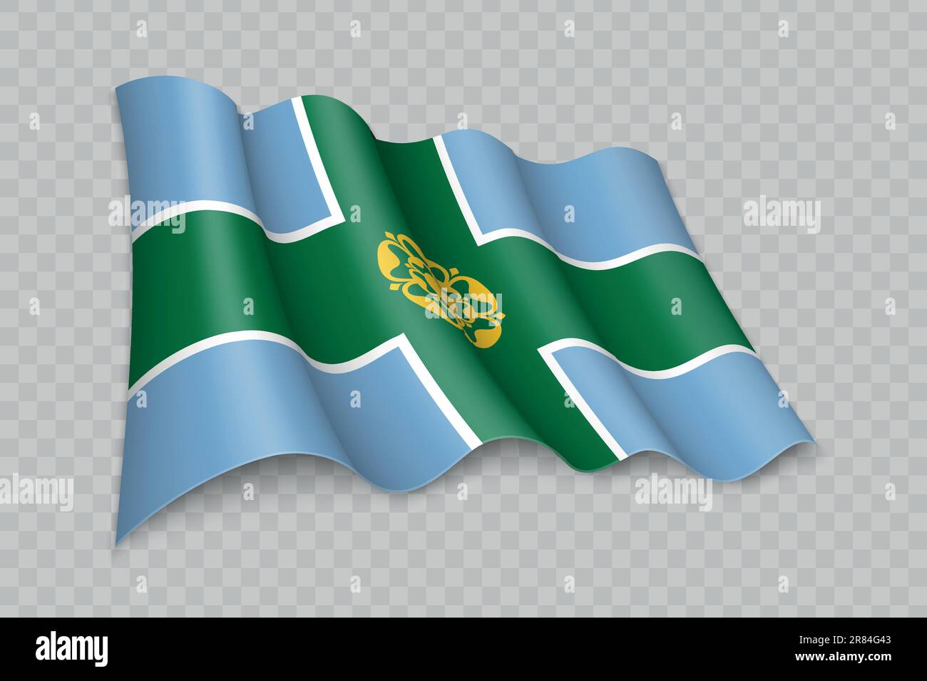 3D Realistic waving Flag of Derbyshire is a county of England on ...