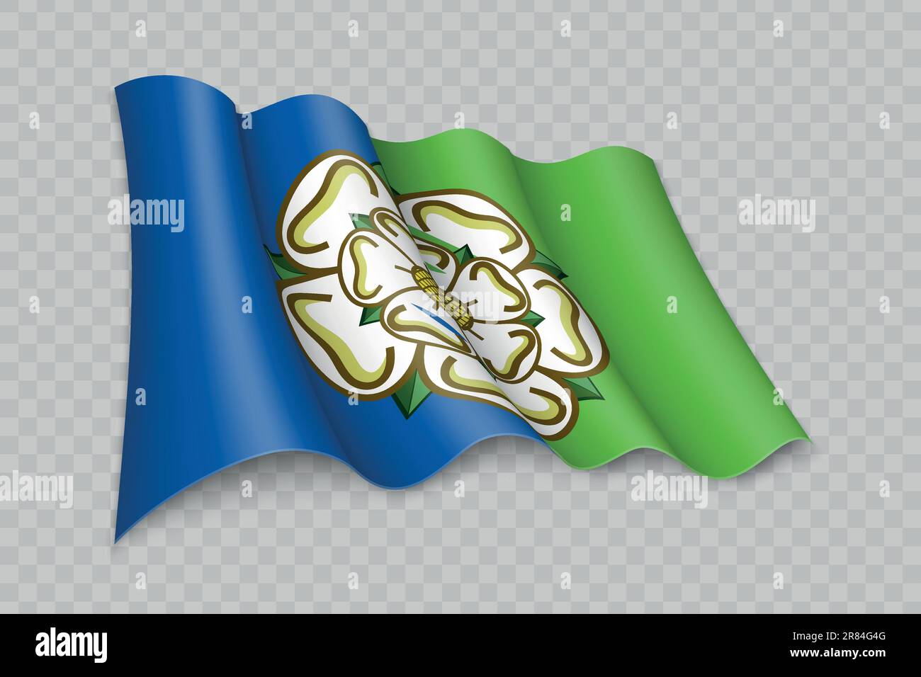 3D Realistic waving Flag of East Riding of Yorkshire is a county of ...