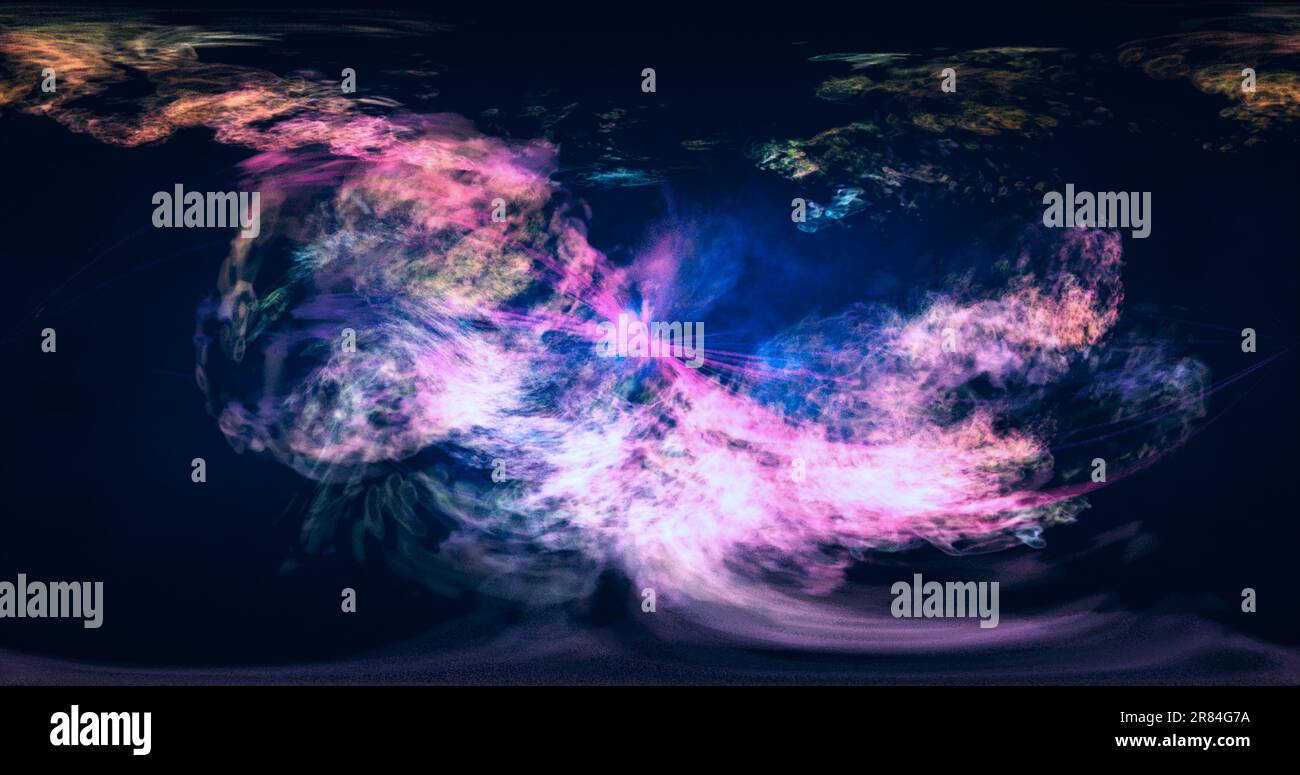 Abstract waves of iridescent glowing energy magical cosmic galactic ...