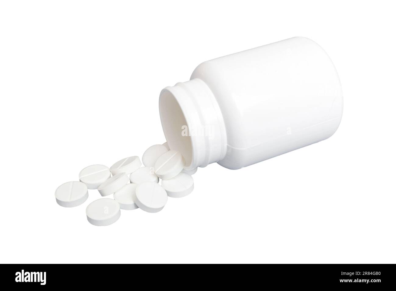 White medicines flow from container. medicine white pill bottle ...