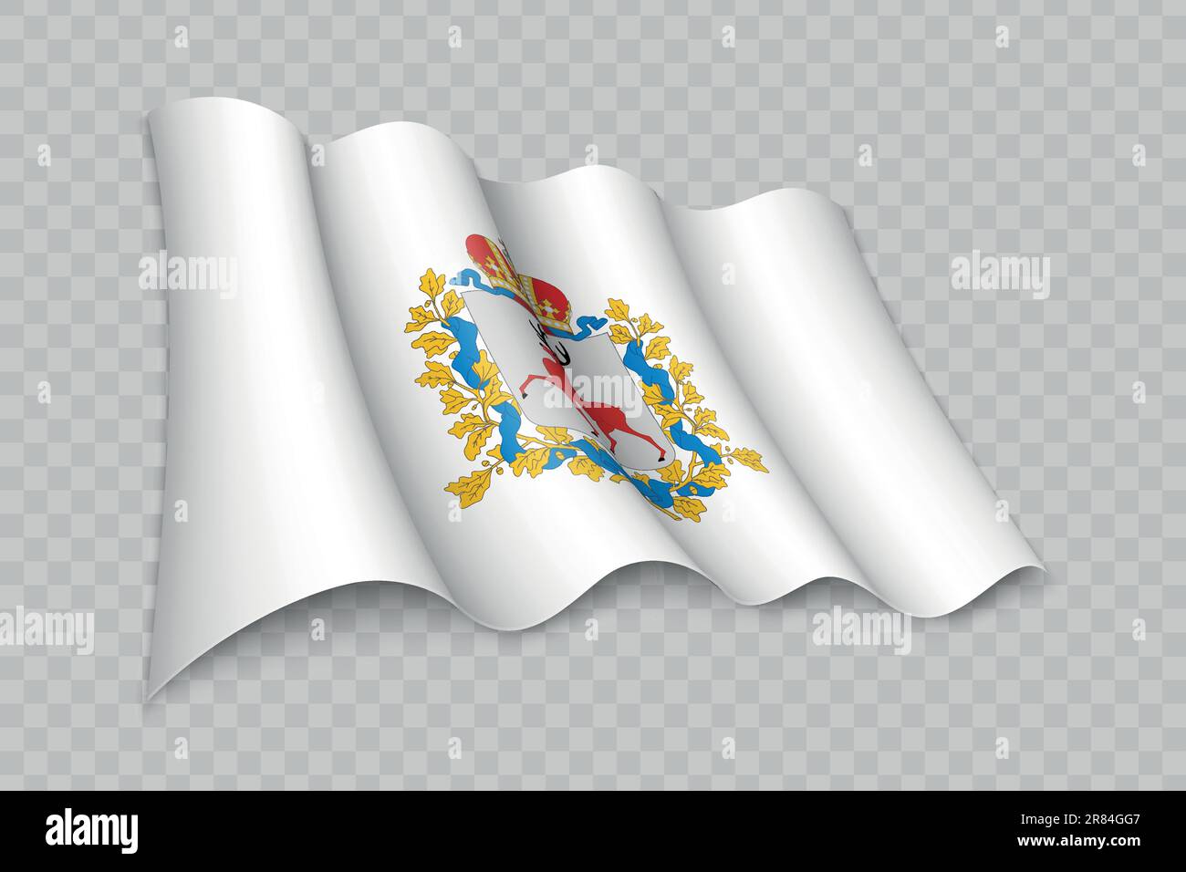 3D Realistic waving Flag of Nizhny Novgorod Oblast is a region of ...