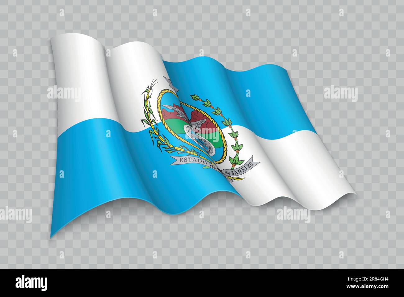 3D Realistic waving Flag of Rio de Janeiro is a state of Brazil on ...