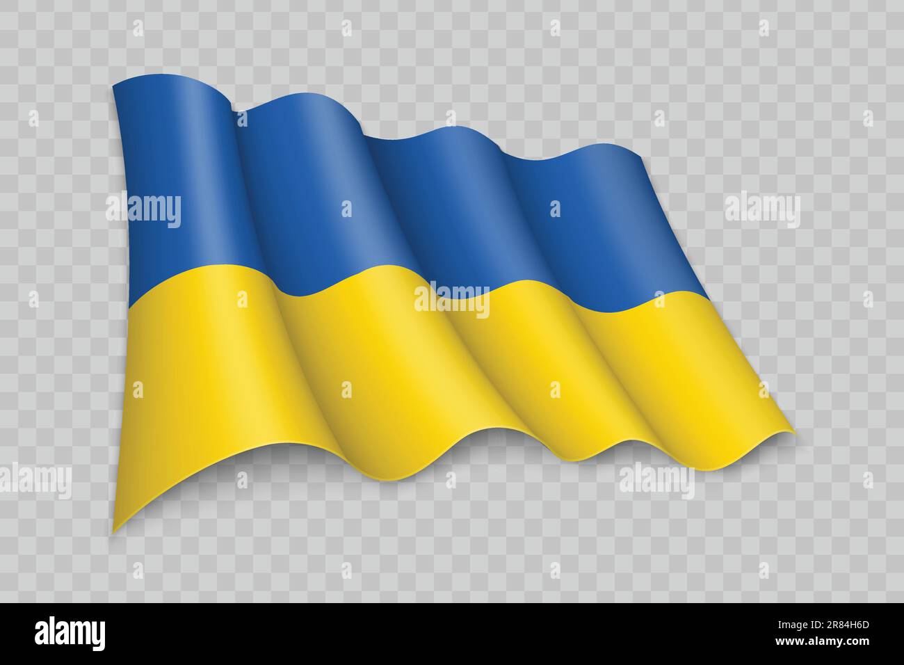 3D Realistic waving Flag of Ukraine on transparent background Stock ...