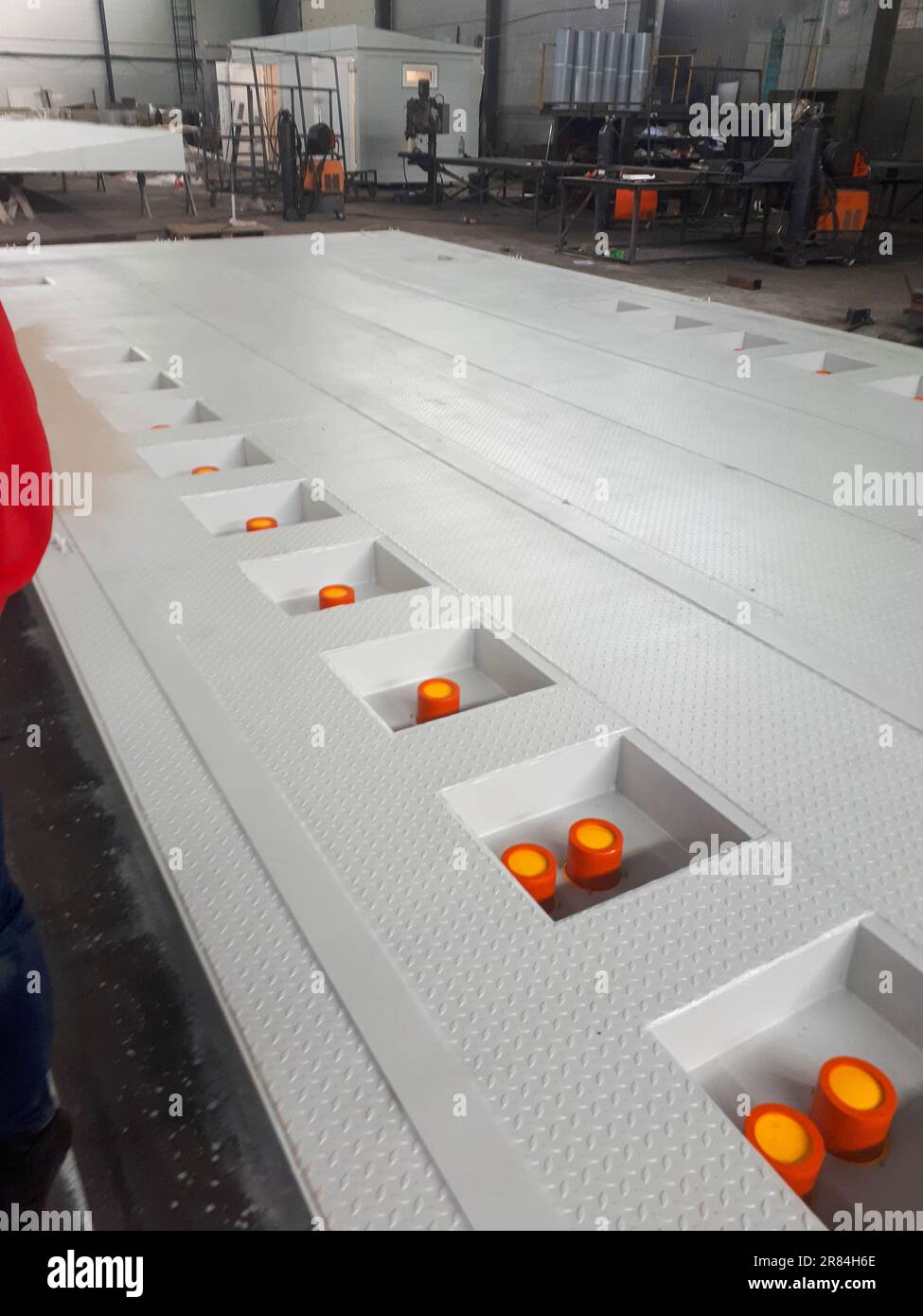 Cable penetrations in the floor for supplying wires and cables to ...