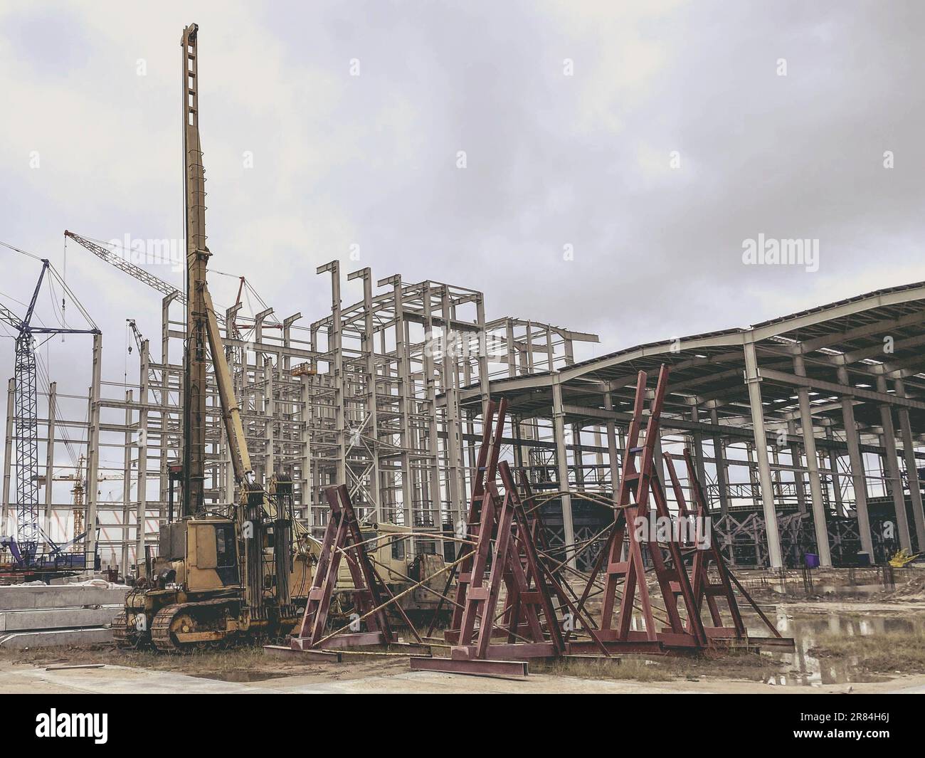 construction of a new complex at the plant. metal structures for the ...
