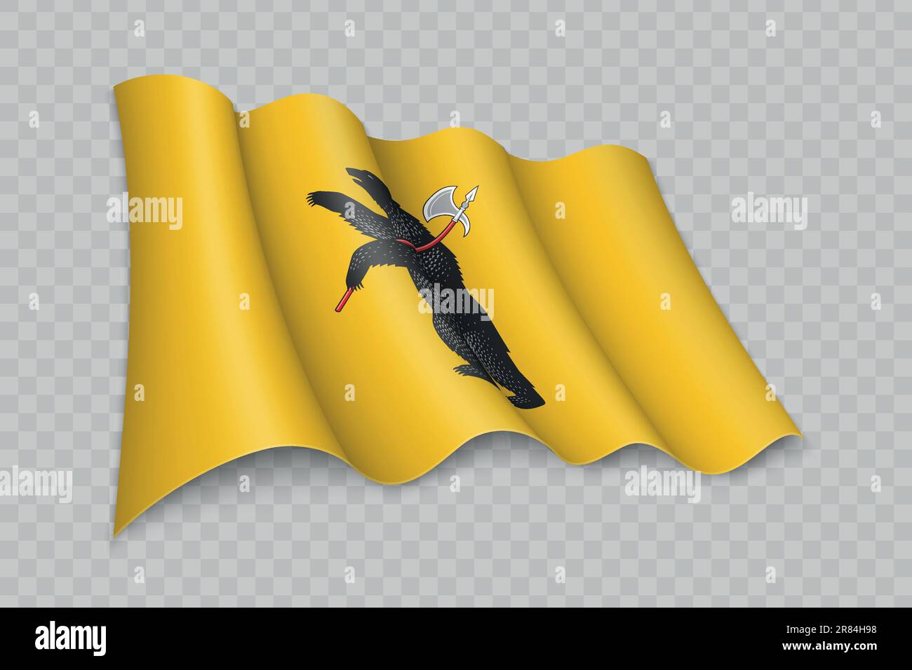 3D Realistic waving Flag of Yaroslavl Oblast is a region of Russia on ...