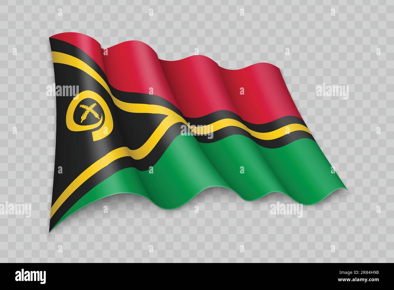 3D Realistic waving Flag of Vanuatu on transparent background Stock Vector Image & Art - Alamy