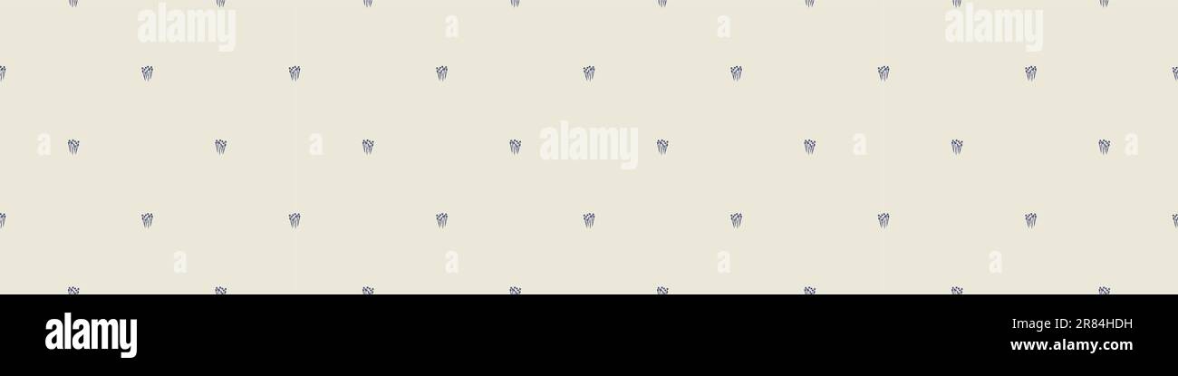 Quirky floral lino cut motif vector border. Seamless decoration of ...