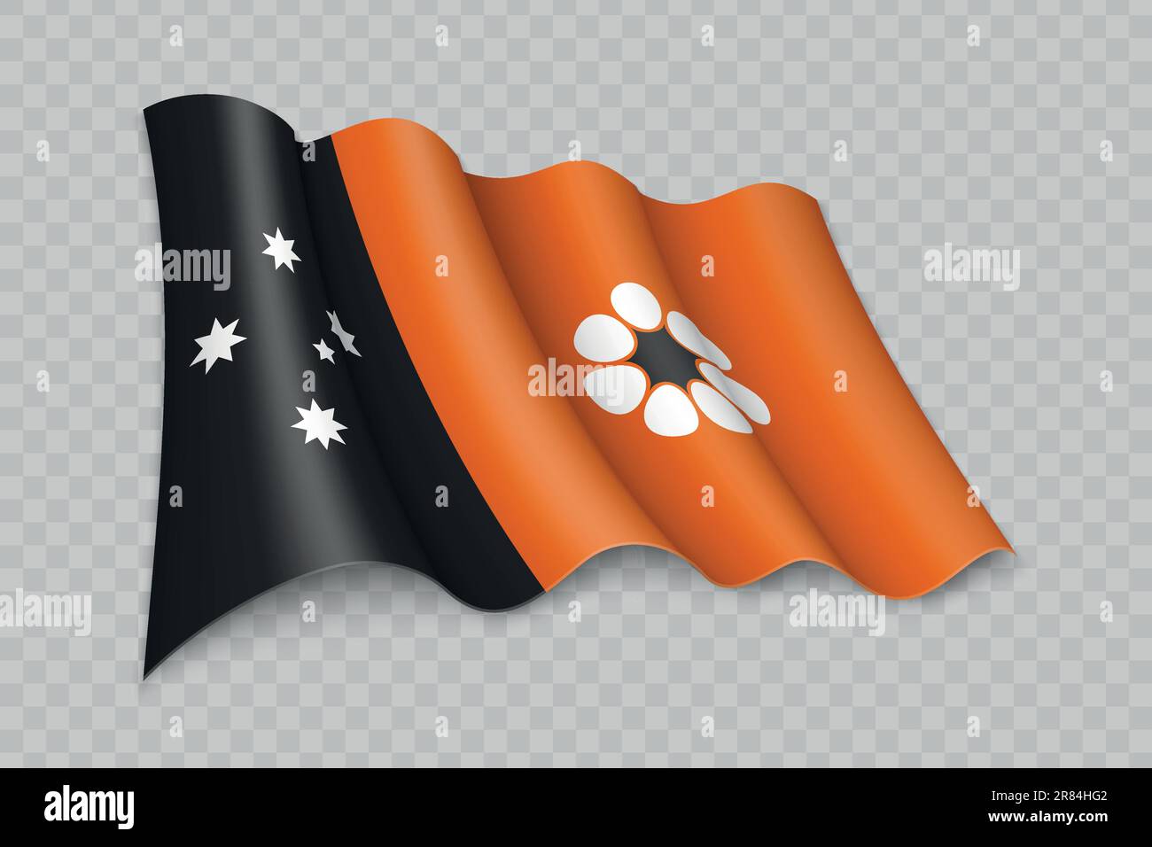 3D Realistic waving Flag of Northern Territory is a state of Australia ...