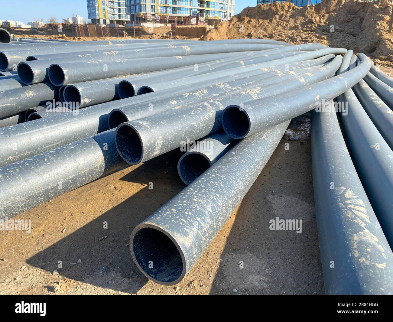 Polyethylene water pipes of prepared for laying a to supply water to ...