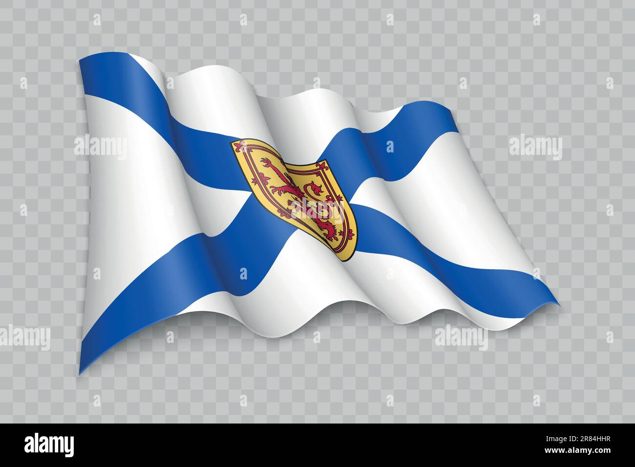 3D Realistic waving Flag of Nova Scotia is a state of Canada on ...