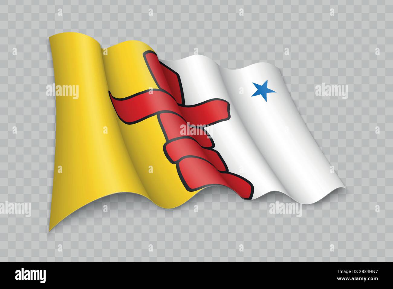 3D Realistic waving Flag of Nunavut is a state of Canada on transparent ...