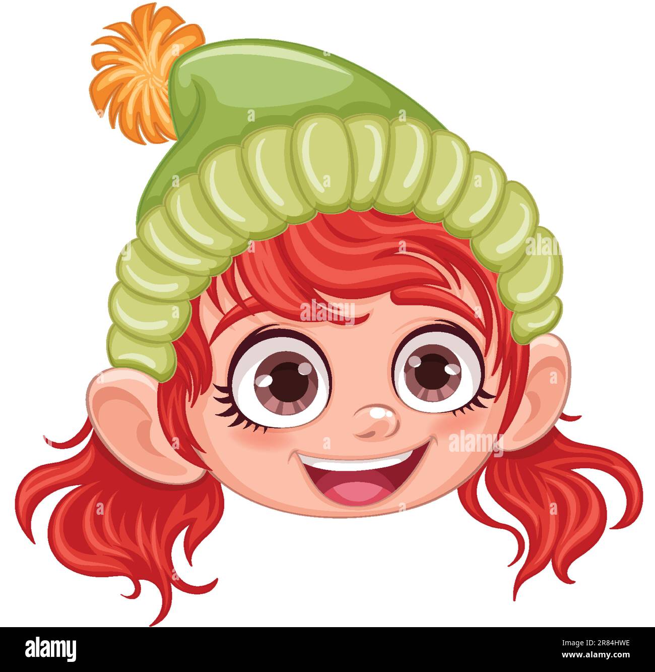 Cute Girl in Winter Hat with Pom Pom Cartoon Character illustration ...