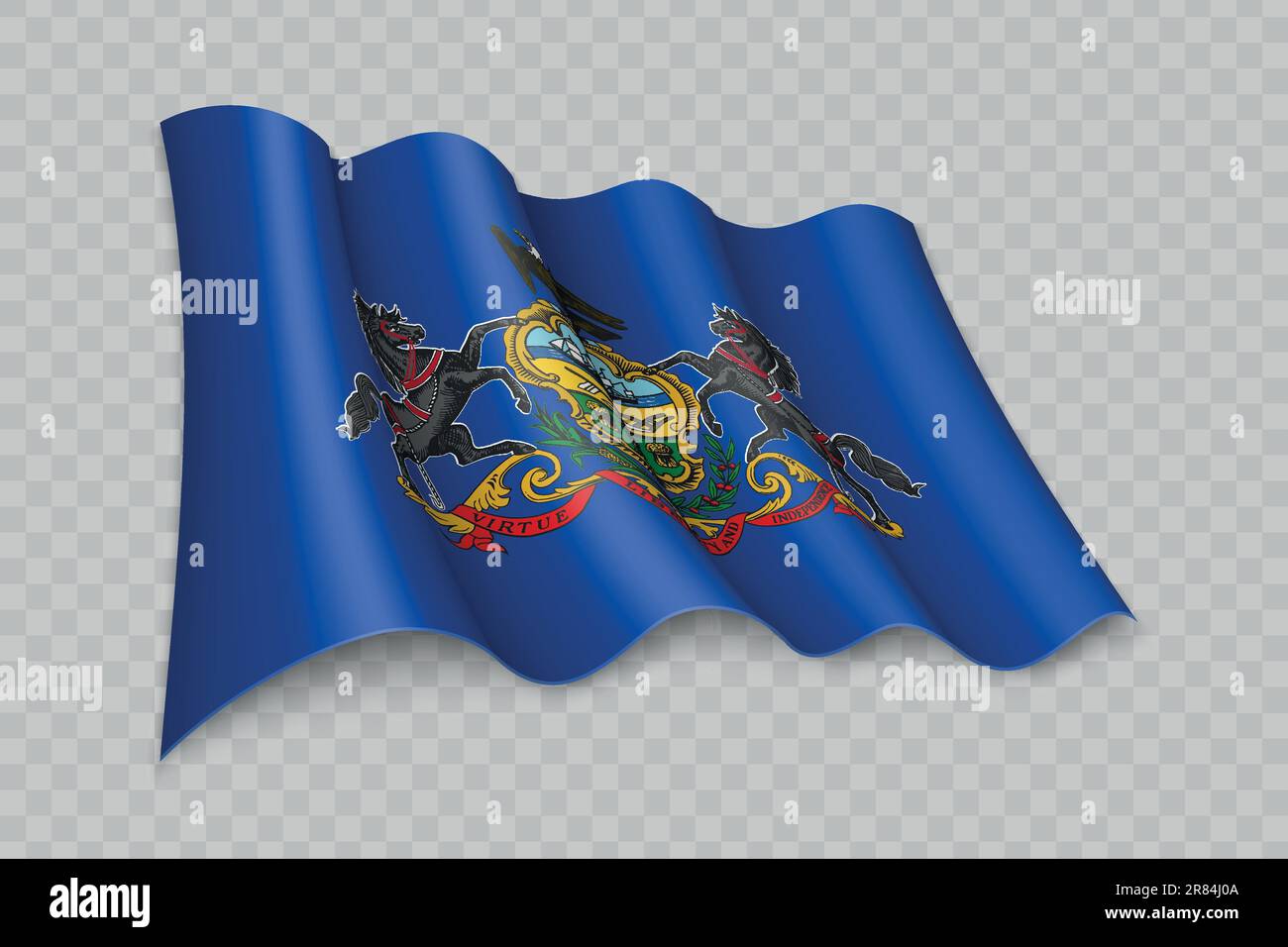 3D Realistic waving Flag of Pennsylvania is a state of United States on ...