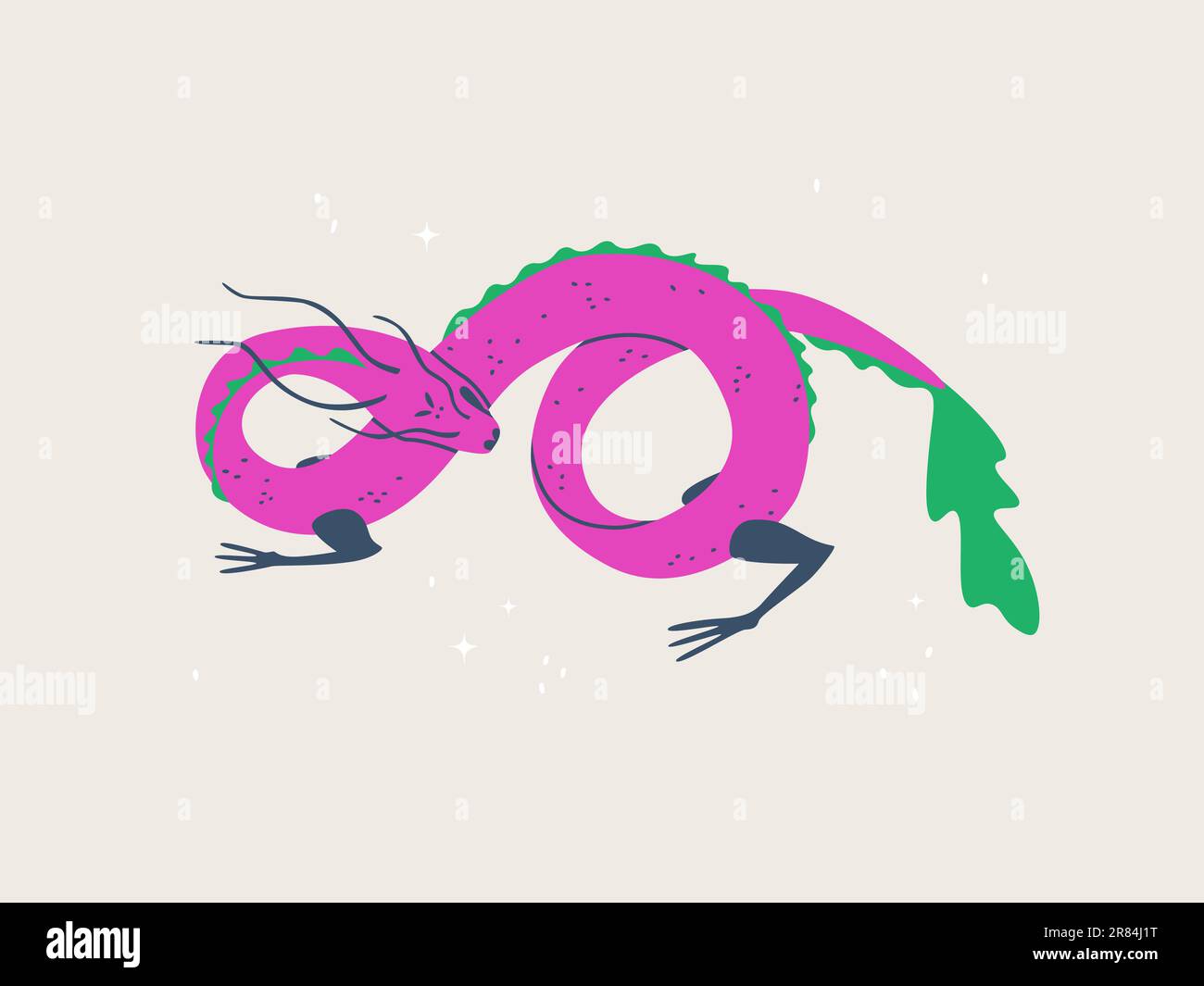 Decorative dragon. Mythological creature. Symbol of the Chinese zodiac ...